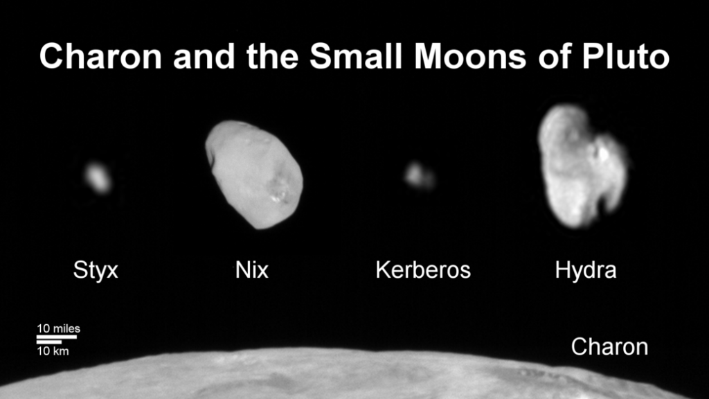 Pluton;Charon;Hydra;Nix;Styx;Kerberos;New Horizons;LORRI;NASA | Astrolabor